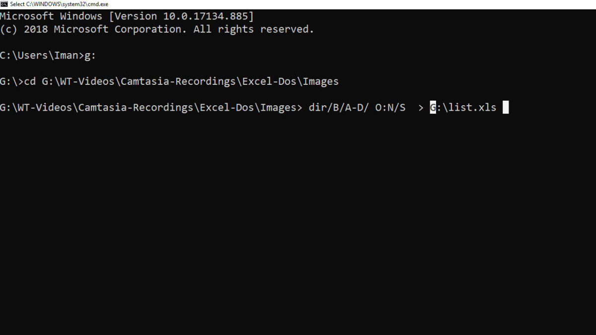 How To Copy File Names To Excel Using CMD