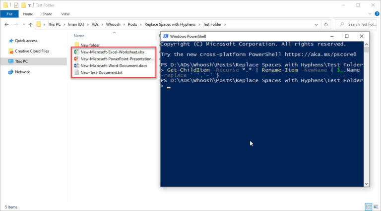 How To Replace Spaces With Hyphens In Windows Filenames